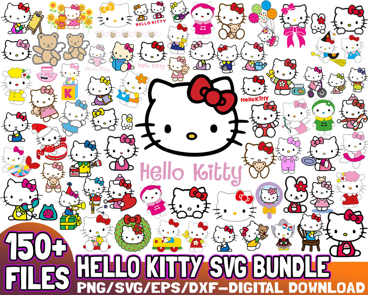 Hello Kitty SVG Bundle File Digital | Inspire Uplift