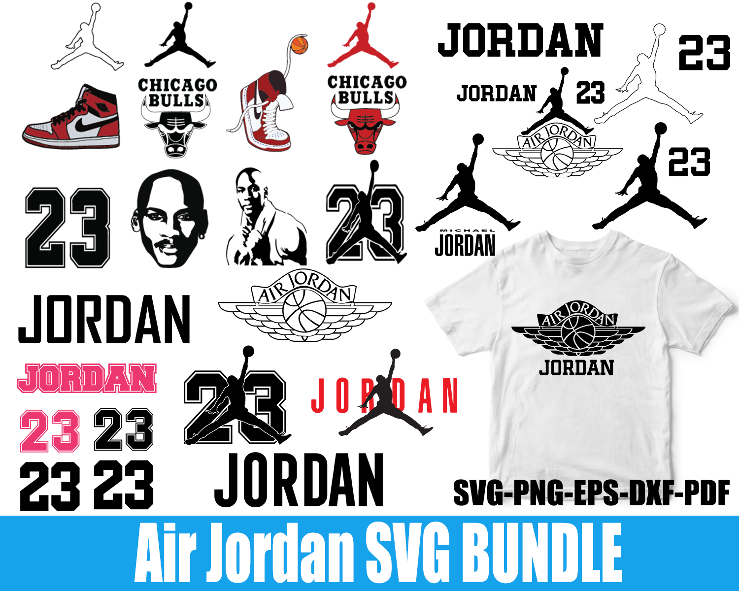 Air Jordan Logos Svg Bundle File Digital | Inspire Uplift