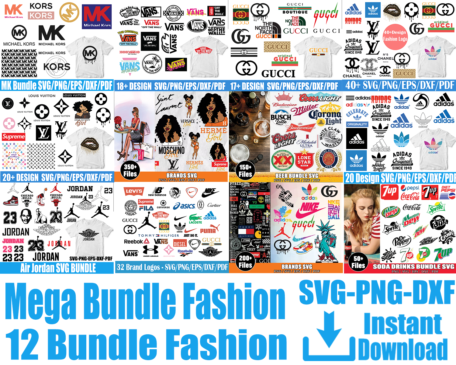 12 Mega Bundle Brand Logo Svg File Digital | Inspire Uplift