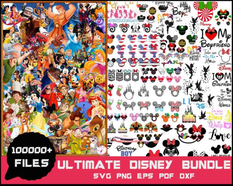 100000 Ultimate Disney Svg Bundle, Mickey Svg, Princess Svg | Inspire ...