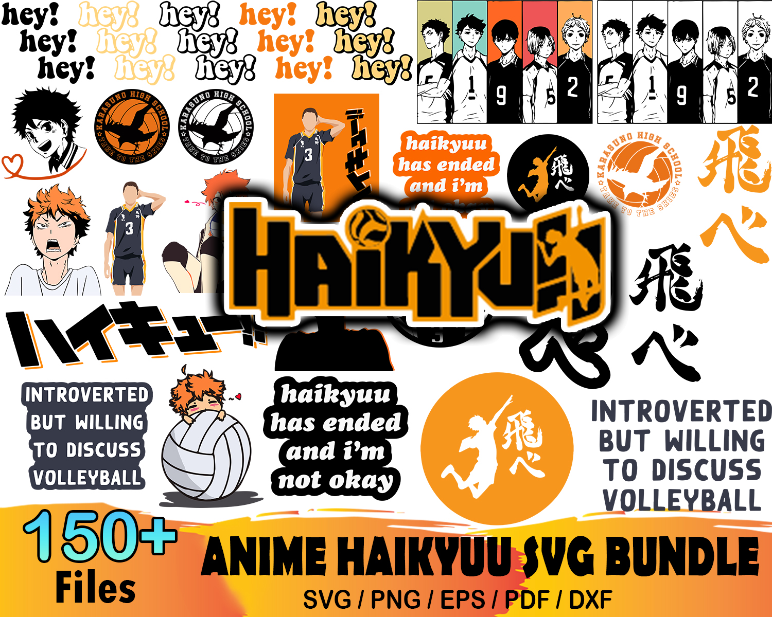 150 Haikyuu Bundle Svg, Cartoon Svg, Shoyo Hinata Svg - Inspire Uplift