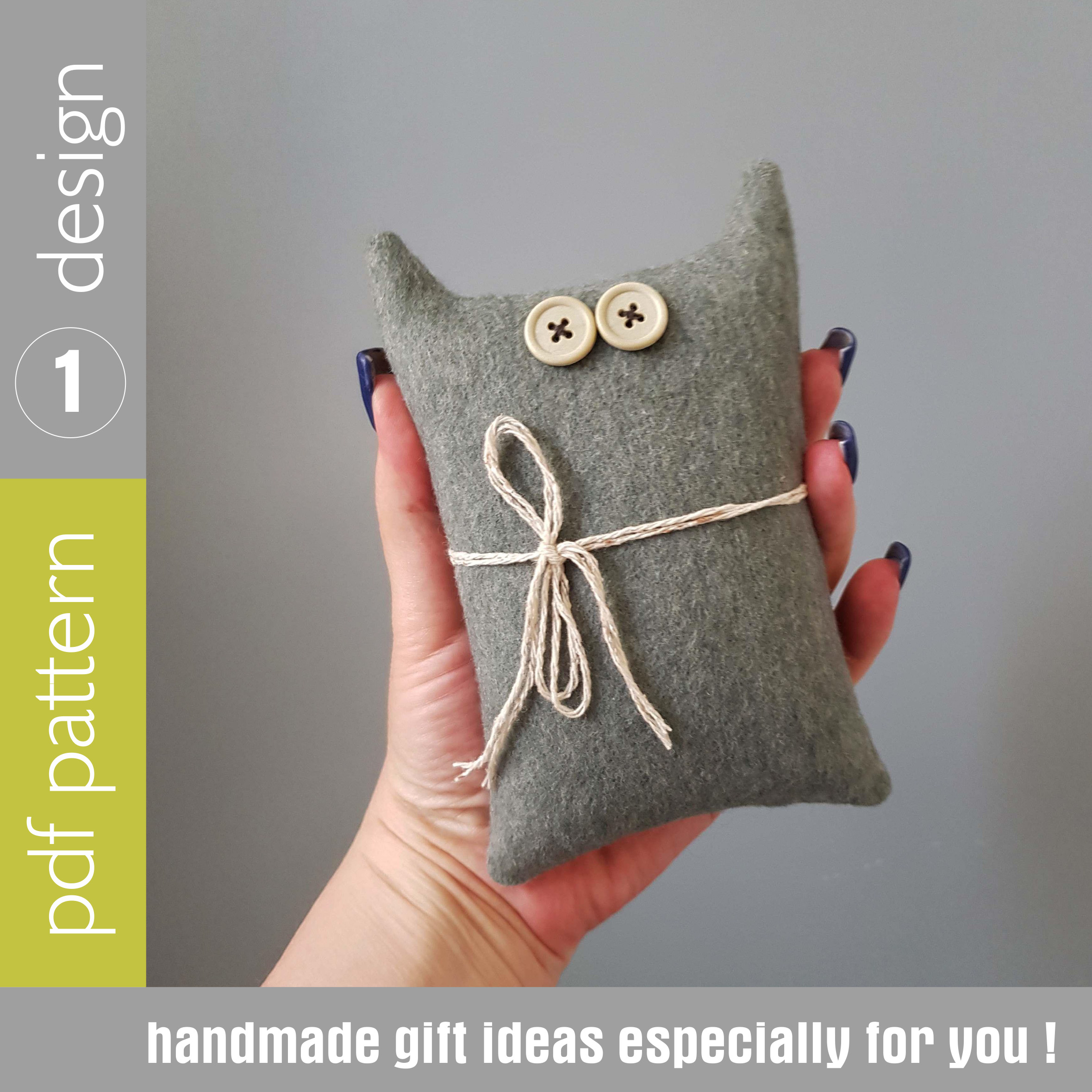 Grey cat sewing pattern PDF digital tutorial in english | Inspire Uplift