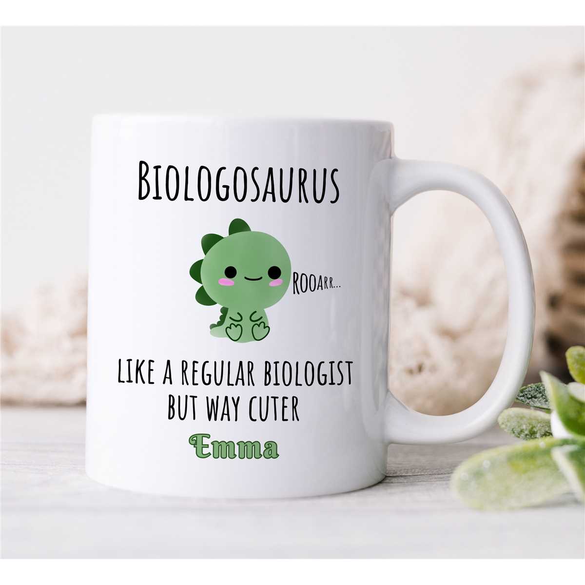 Personalized 'Biologosaurus' Mug, Custom Gift for Bio Gradua | Inspire ...