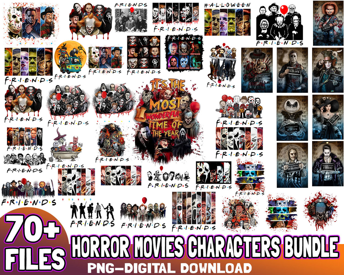 Scary Horror Character Movie Png Bundle, SVG | Inspire Uplift