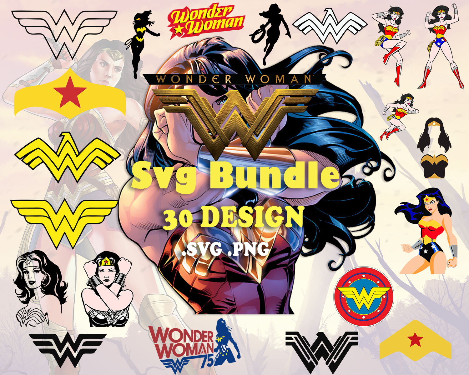 Wonder Woman SVG Bundle, Wonder Woman SVG, SVG File - Inspire Uplift