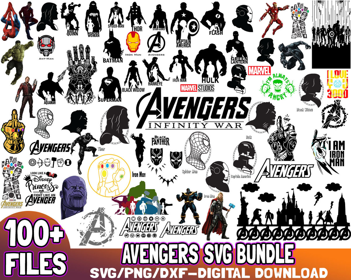 100 Avengers Svg Bundle, Avengers Svg, Superhero Svg, SVG Fi | Inspire ...