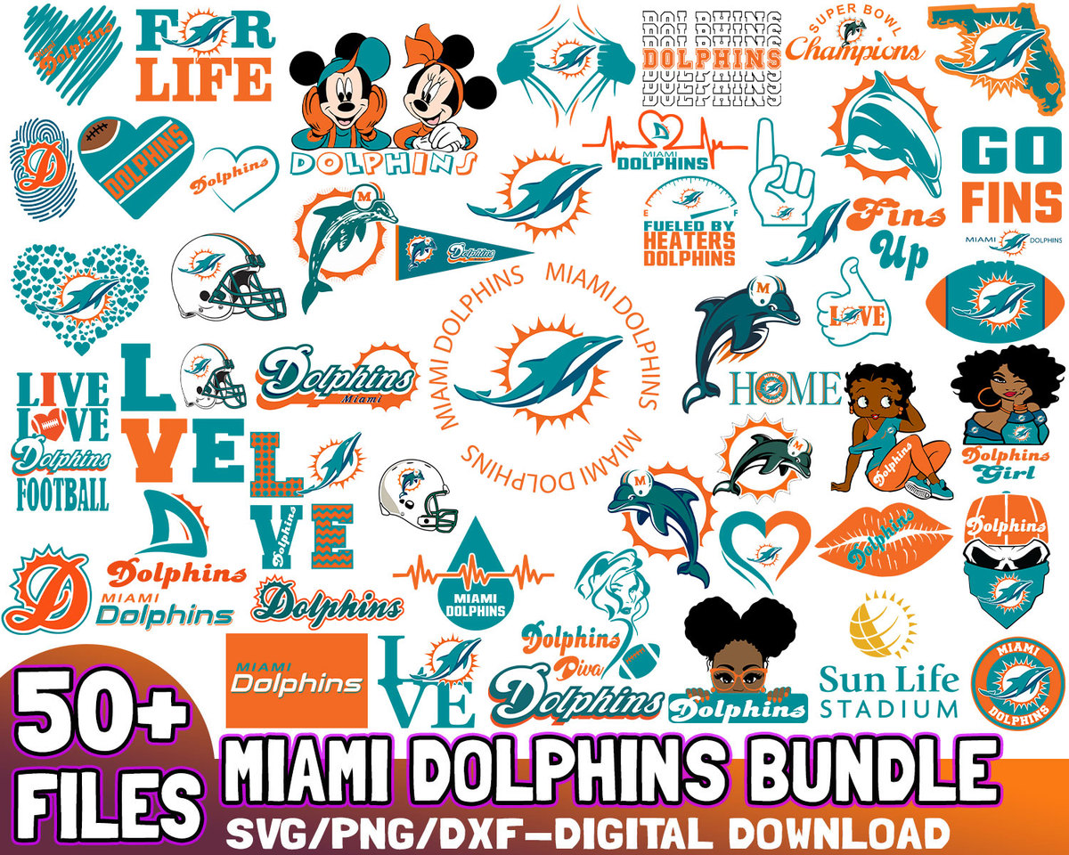 Bundle Miami Dolphins Svg, Football Team Svg File | Inspire Uplift