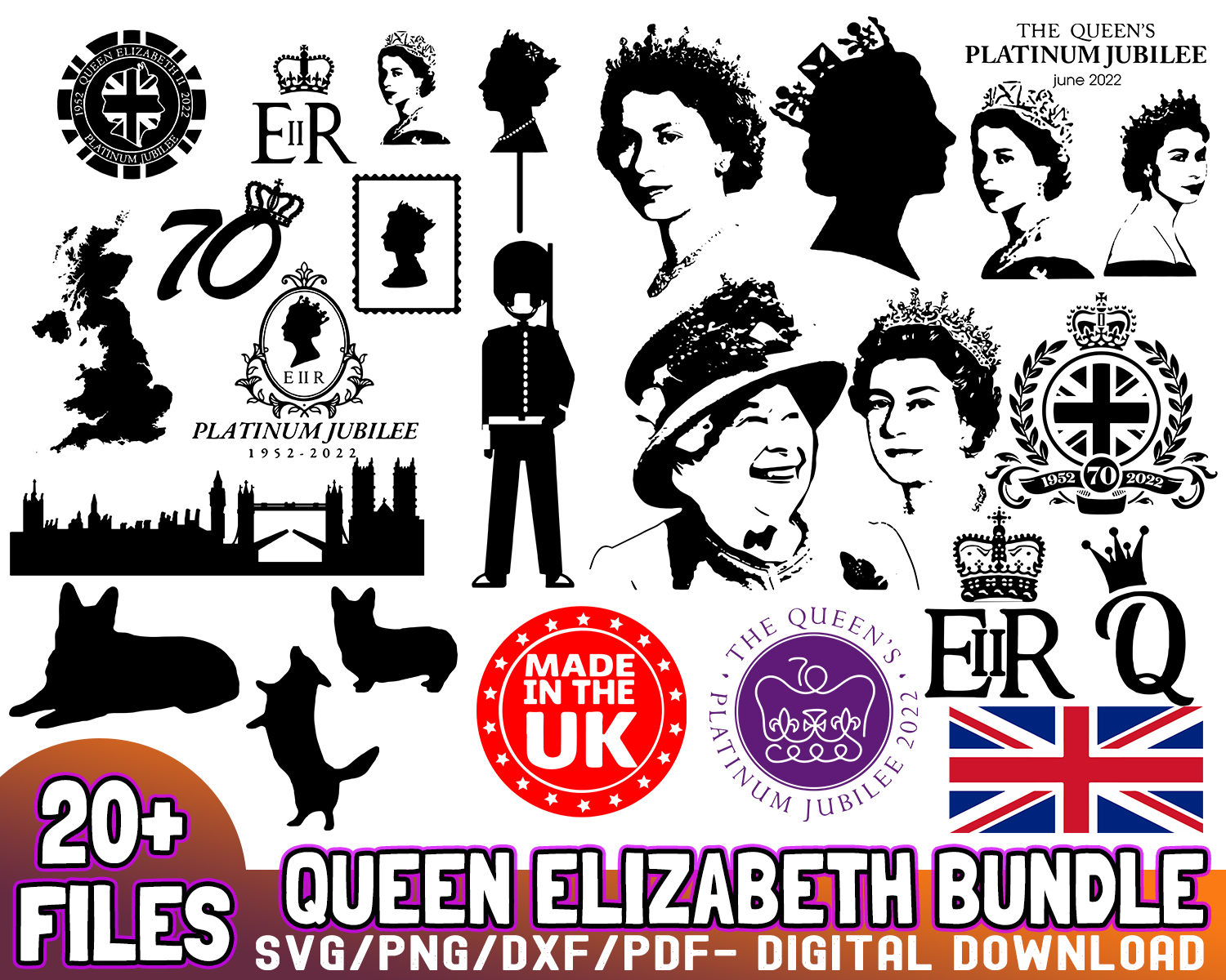 20 Queen ELIZABETH Bundle SVG File For Cricut | Inspire Uplift