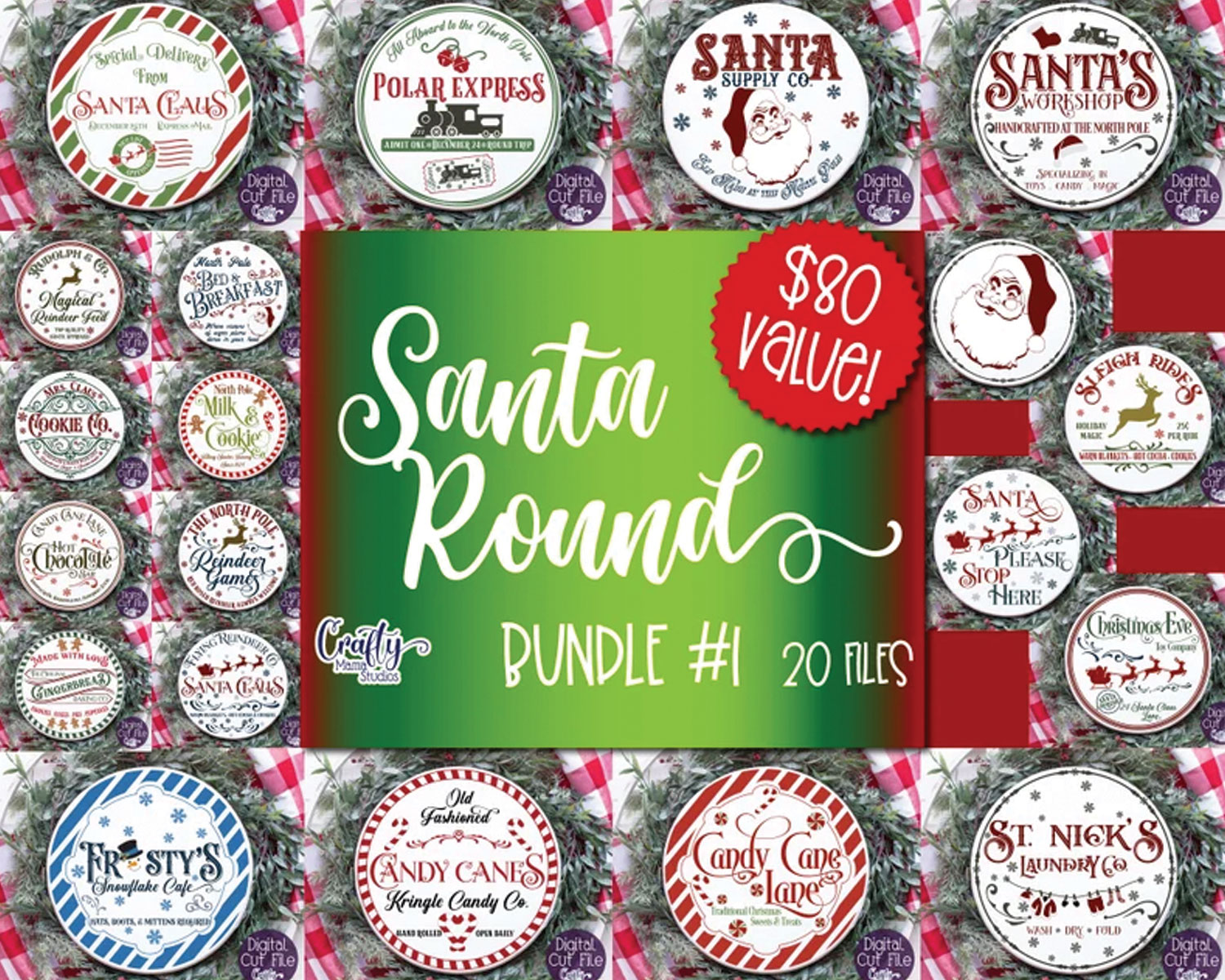Merry Christmas Svg, Round Christmas, Santa Svg, Christmas S | Inspire ...