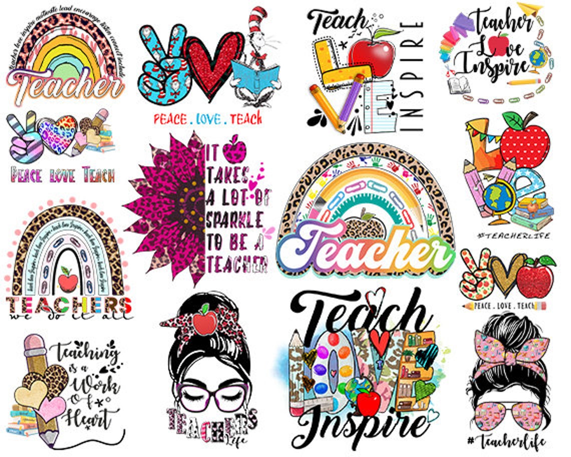 Teacher Sublimation Designs PNG Bundle, Teacher Png | Inspire Uplift