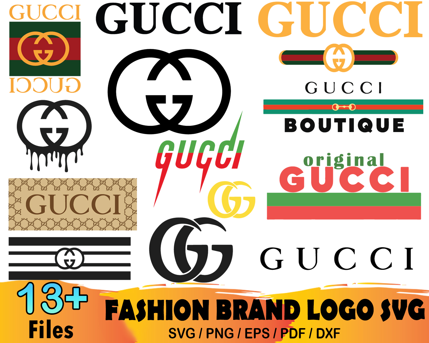 13 Gucci Bundle Svg, Gucci Svg, Gucci Logo Svg, Gucci Bundle | Inspire ...