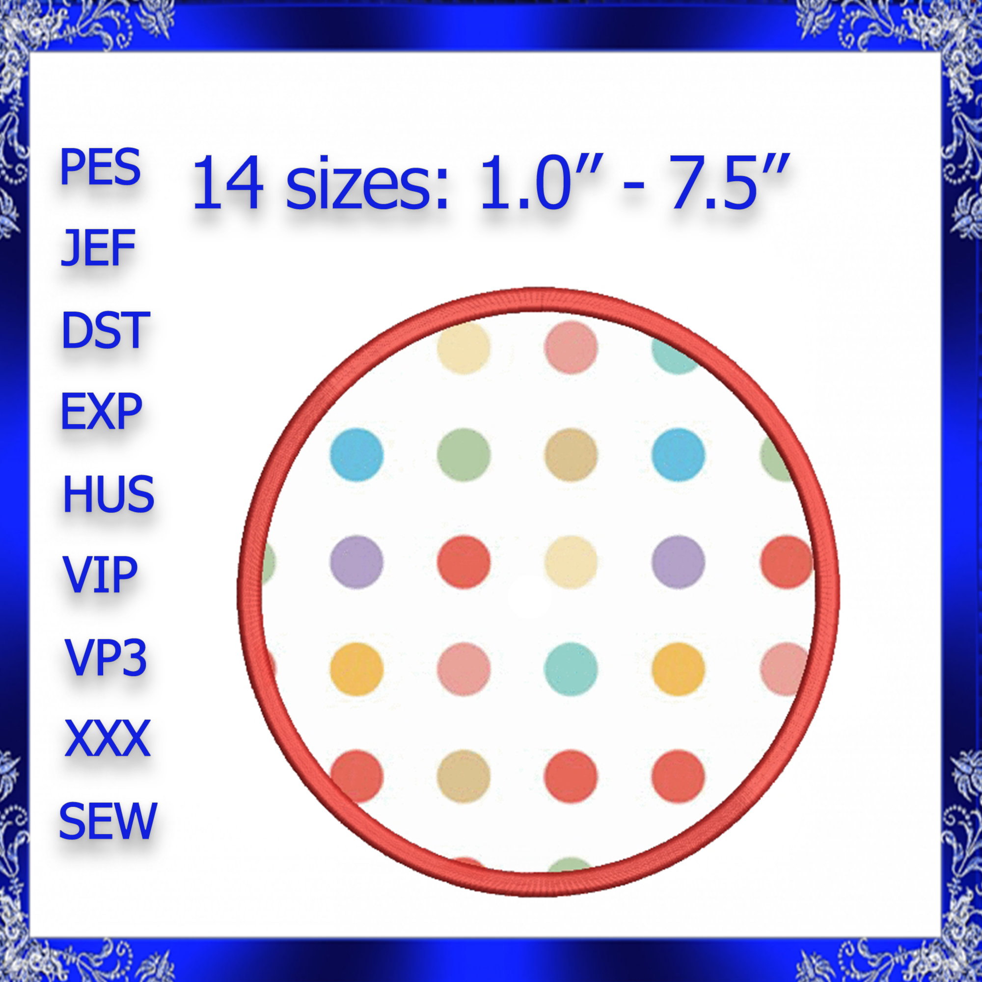 Circle Applique machine Embroidery Design Circle Shield Embr | Inspire ...