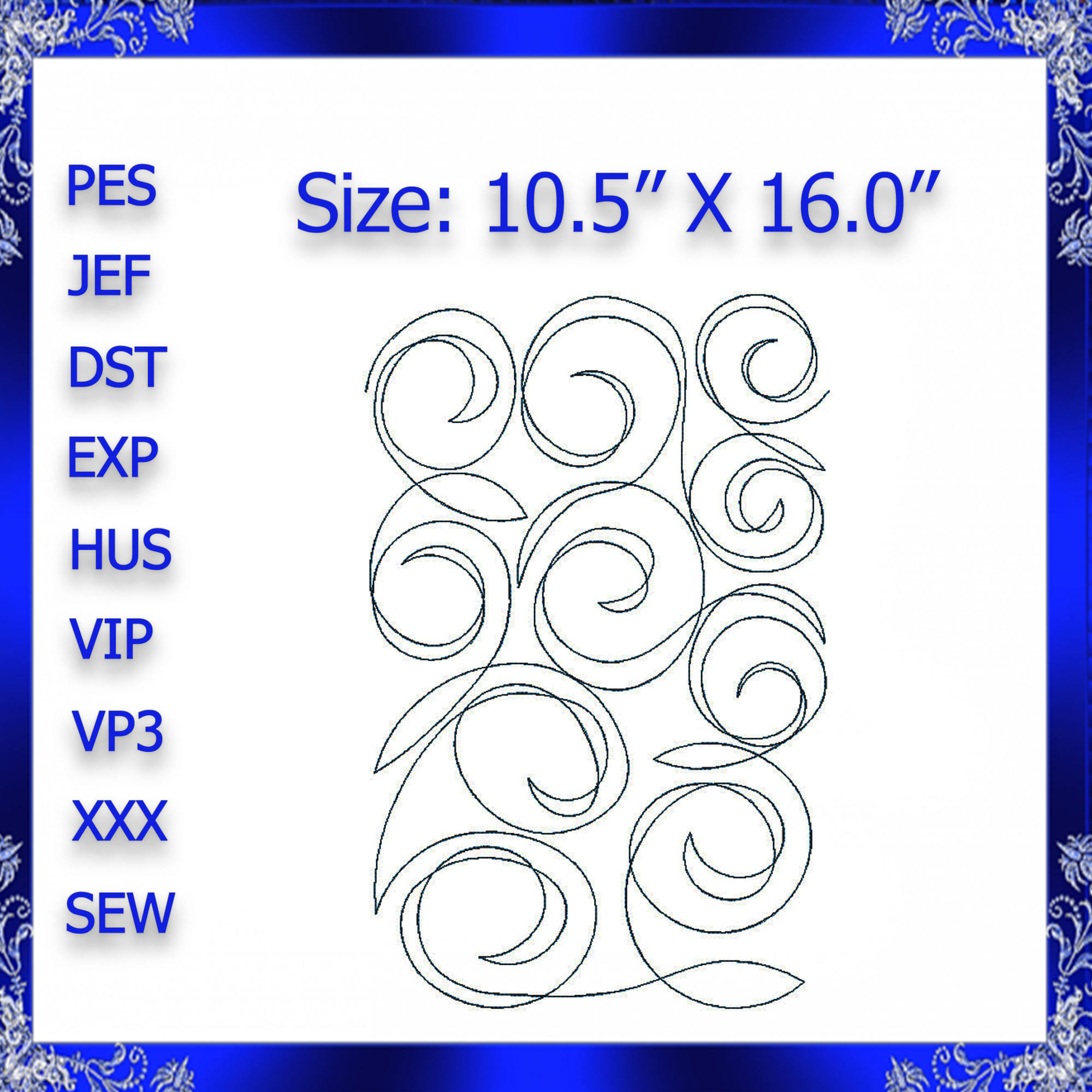 10.5x16 Quilting Swirls machine Embroidery Design Quilting S | Inspire ...