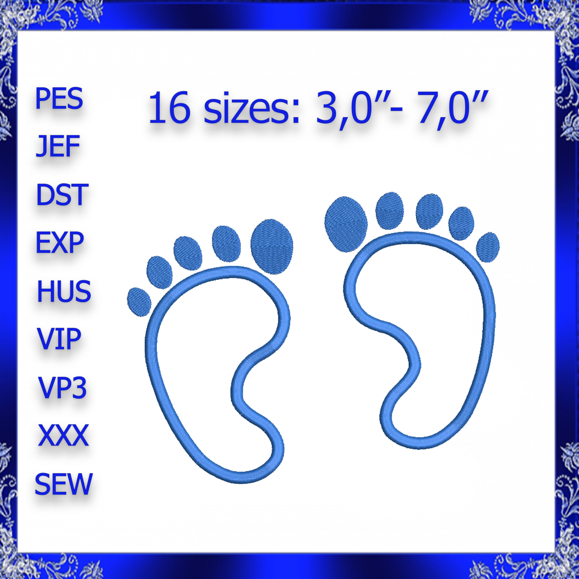 Baby Footprints Applique embroidery Foot Prints Machine Embr | Inspire ...