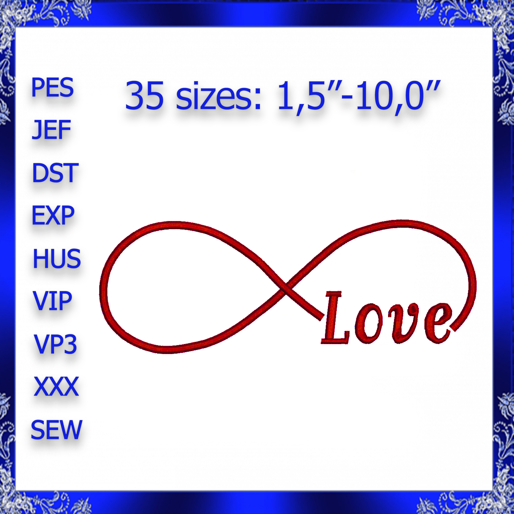 Infinity love machine embroidery design love infinity embroi | Inspire ...