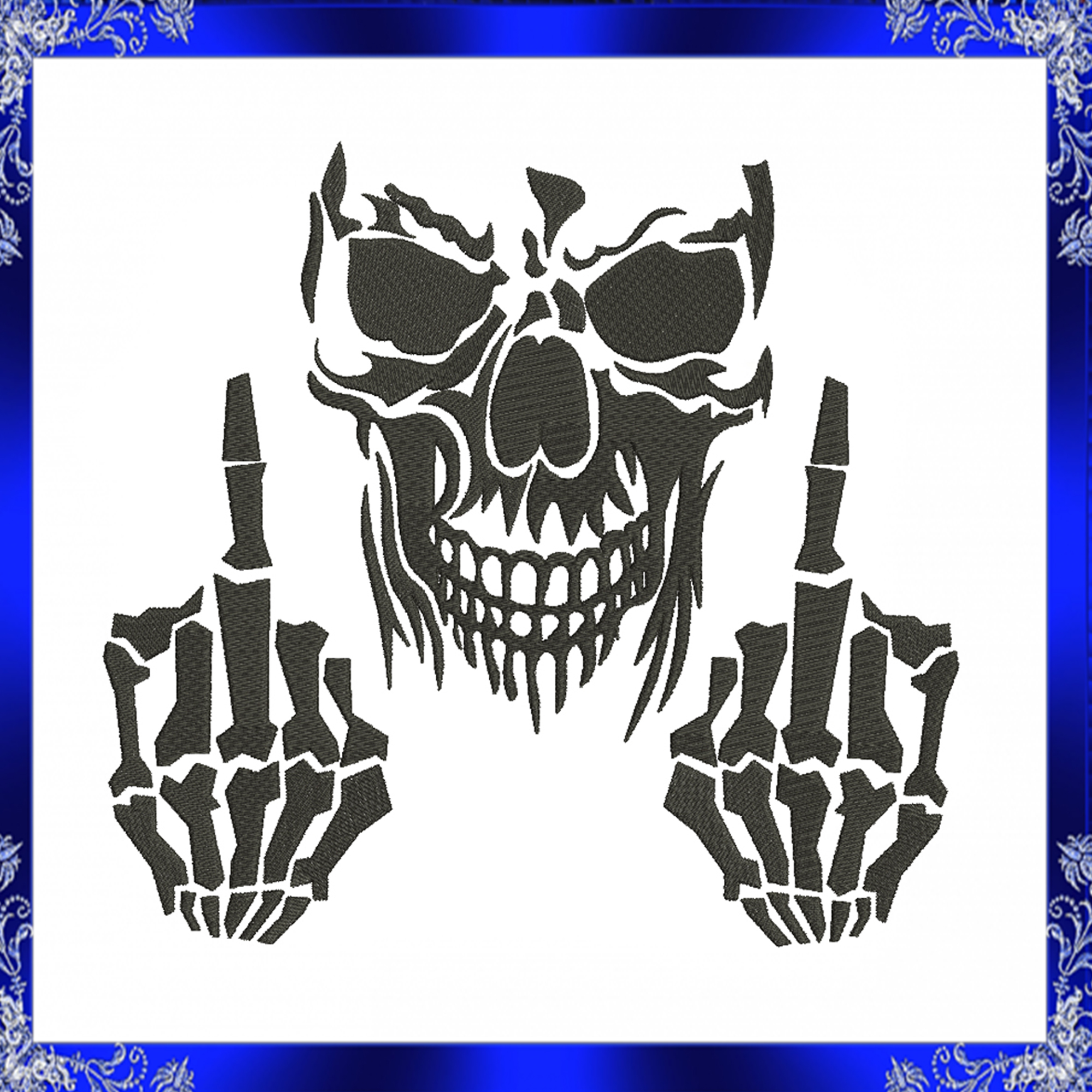 Skeleton Middle Finger machine Embroidery Design Fuck Finger | Inspire ...
