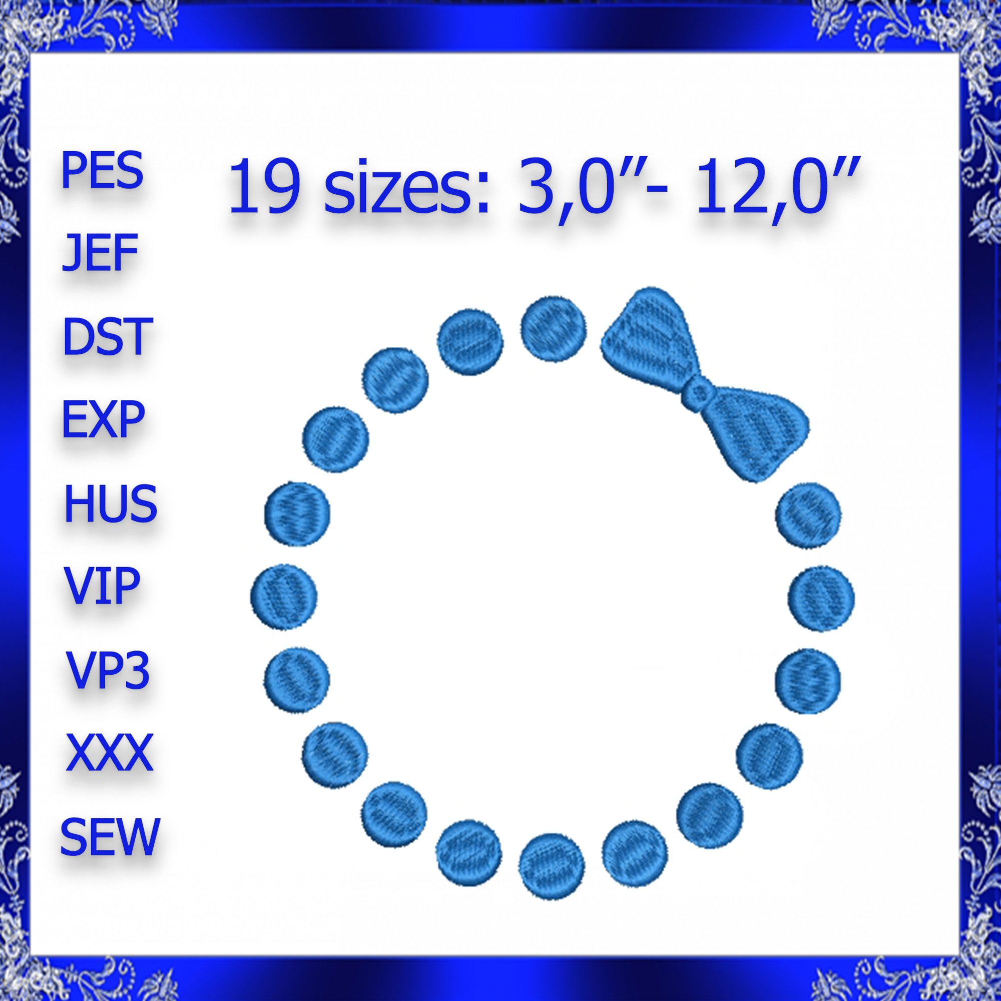 Monogram frame embroidery design Pearl and Bow Monogram Circ | Inspire ...