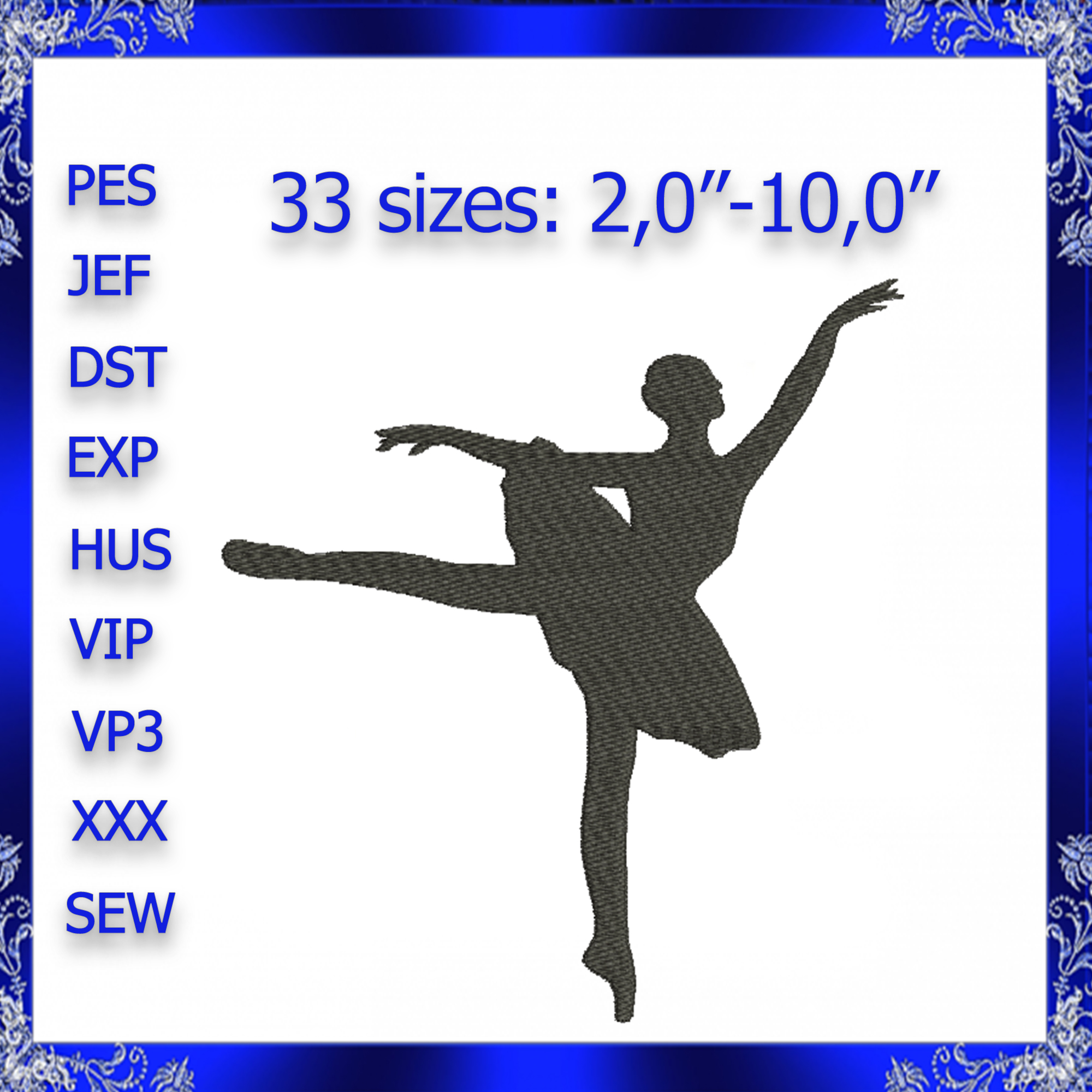 Ballerina Embroidery Design Dancing girl Embroidery design B | Inspire ...