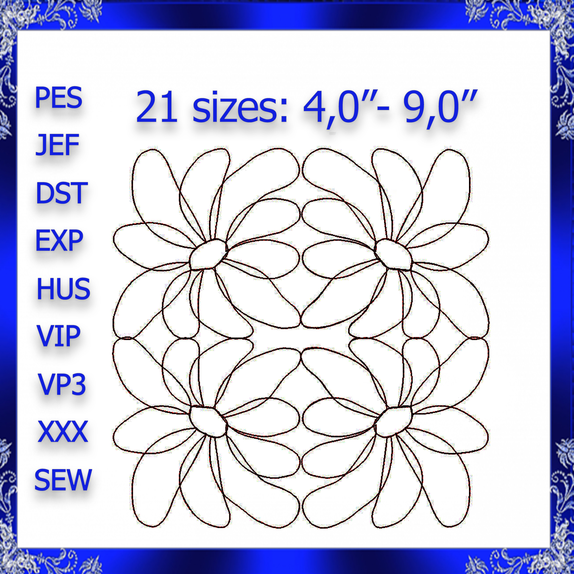 Quilting flower Embroidery Design Quilting Swirly Machine Em | Inspire ...