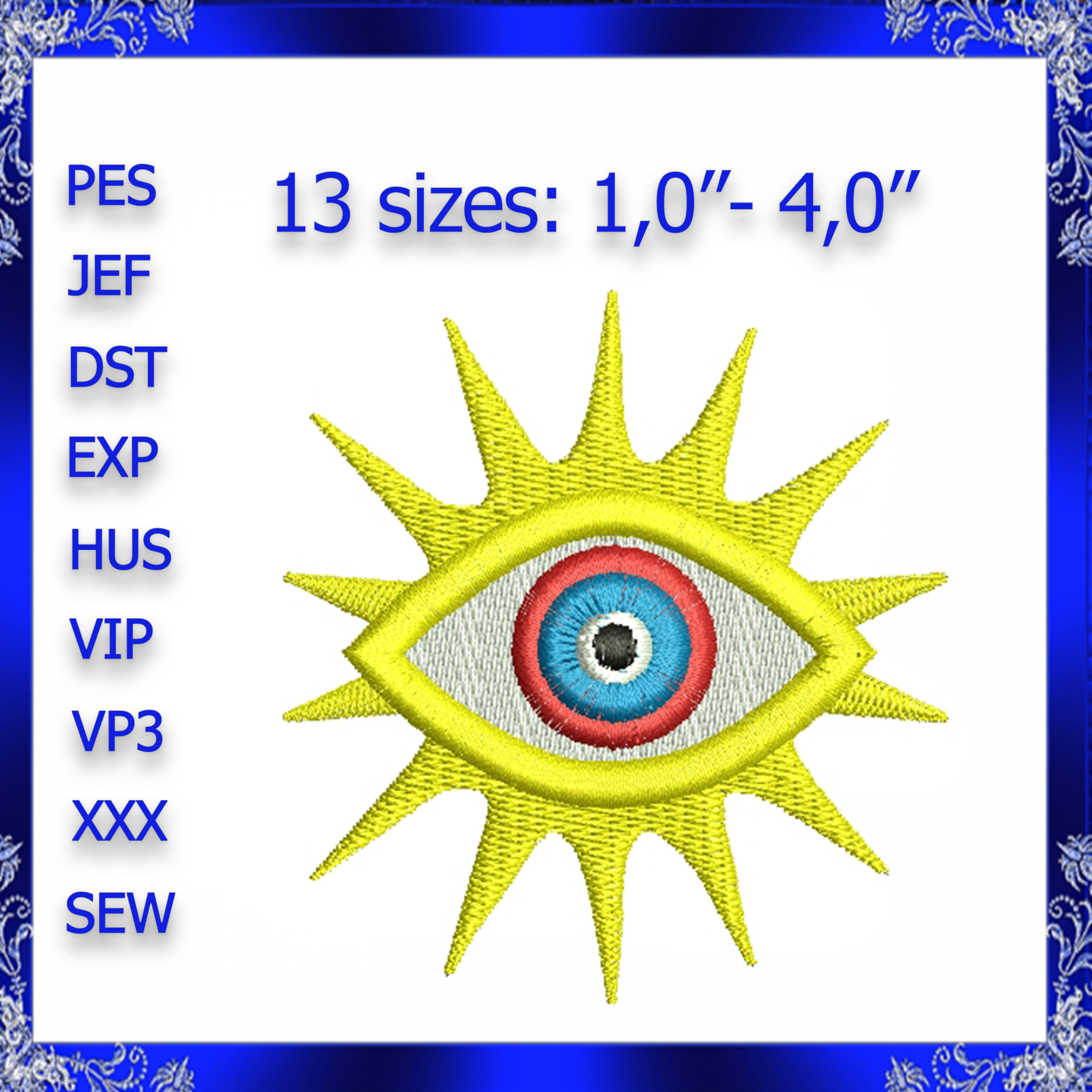 All seeing eye embroidery design Mystic eye machine embroide | Inspire ...