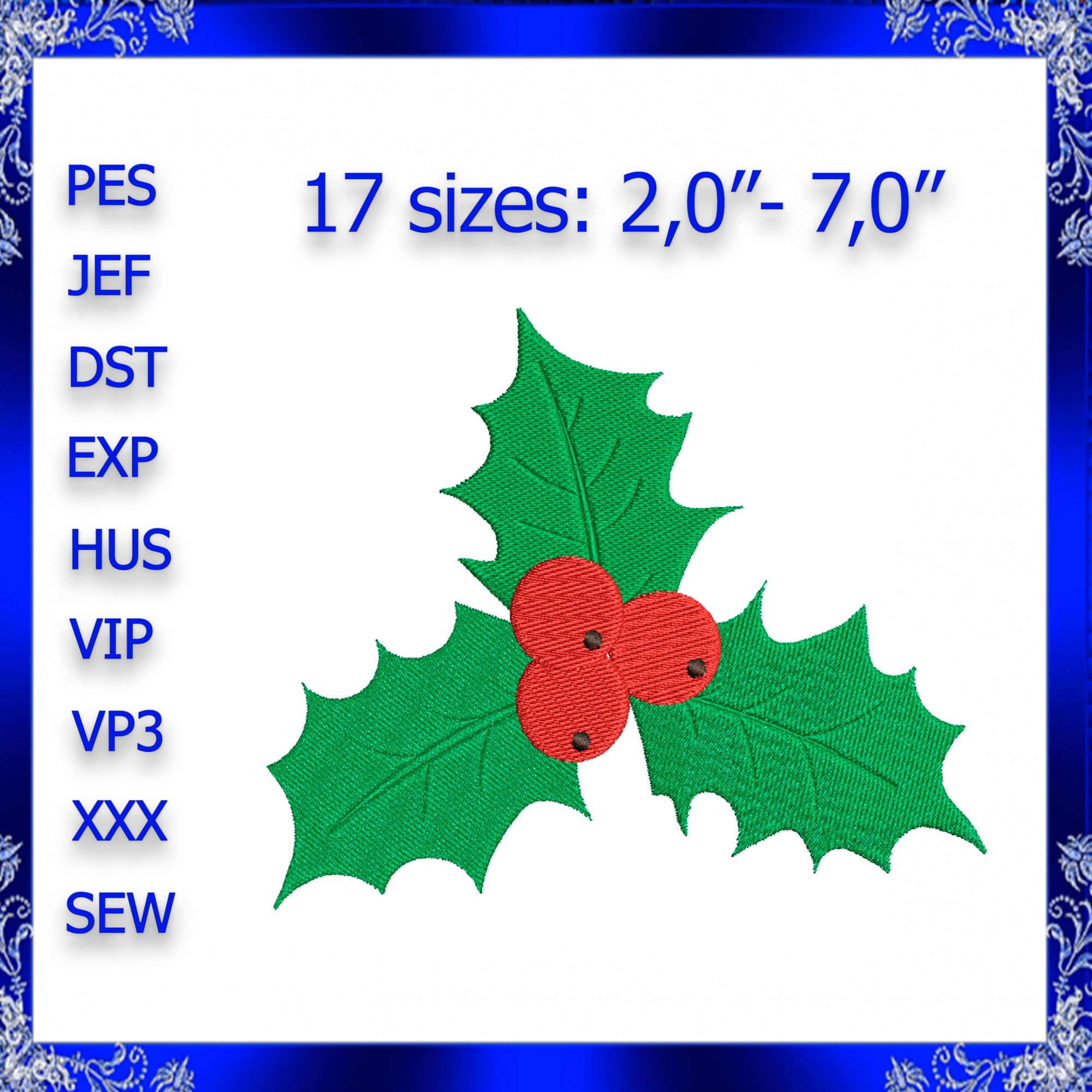 Holly berry machine embroidery design holly Christmas berry | Inspire ...