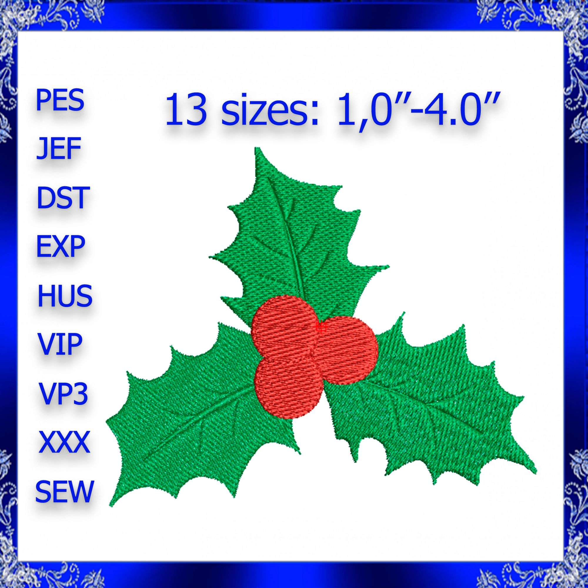 Holly berry machine embroidery design holly Christmas berry | Inspire ...