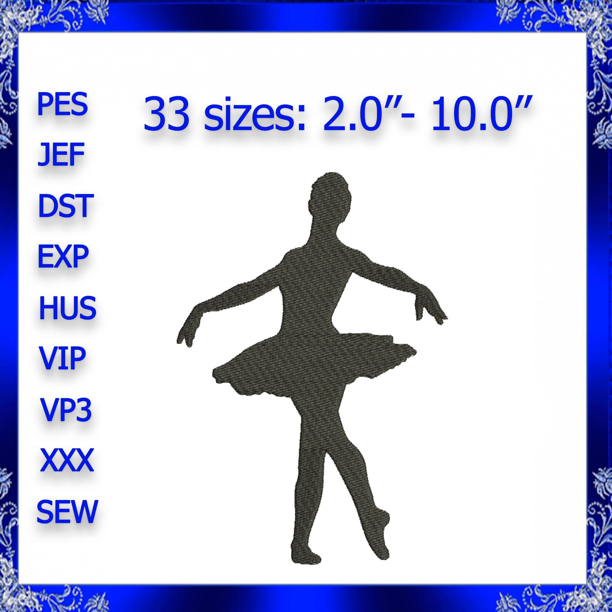 Ballerina Embroidery Design Dancing girl Embroidery design B | Inspire ...