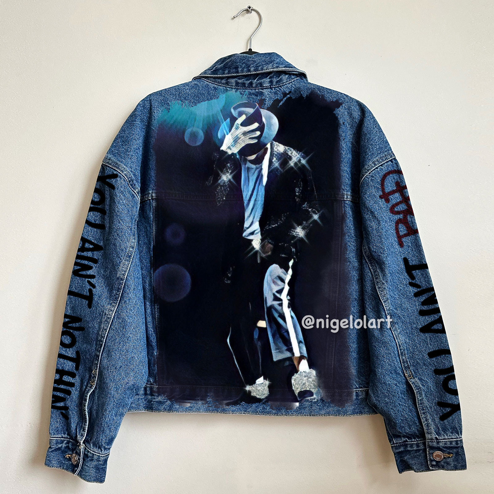 Michael Jackson art Painted denim jacket Custom gifts Jean j | Inspire ...