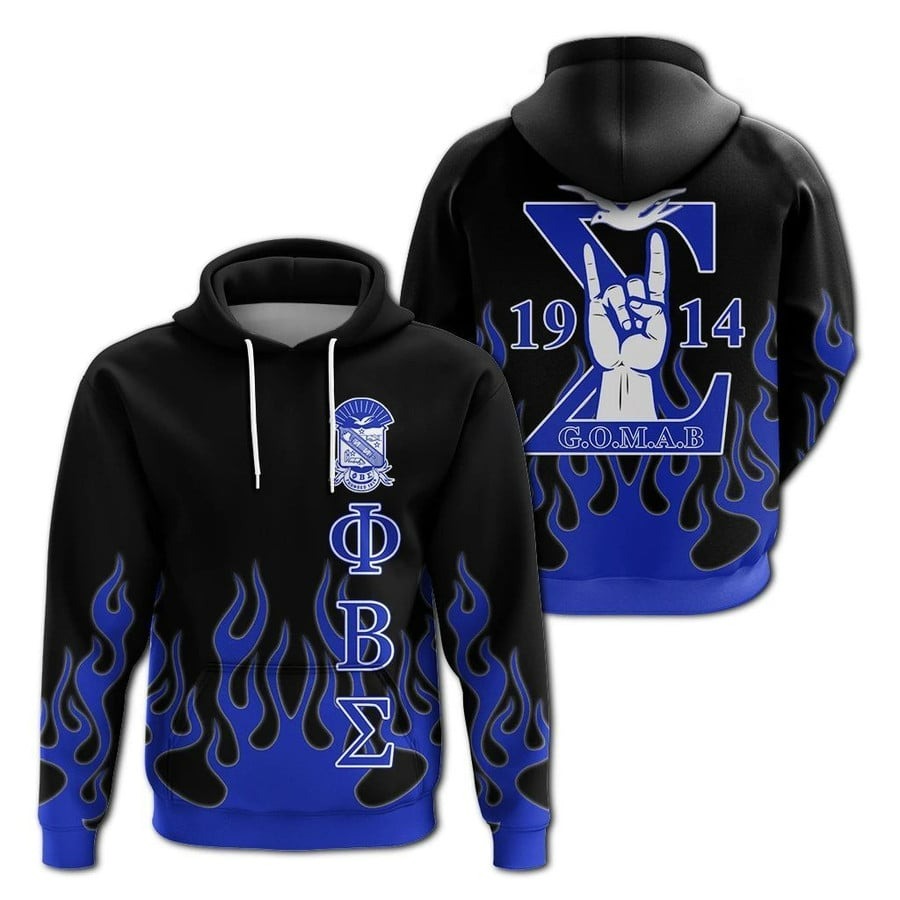 PHI BETA SIGMA HAND SIGN FLAME HOODIE, African Hoodie For Me | Inspire ...