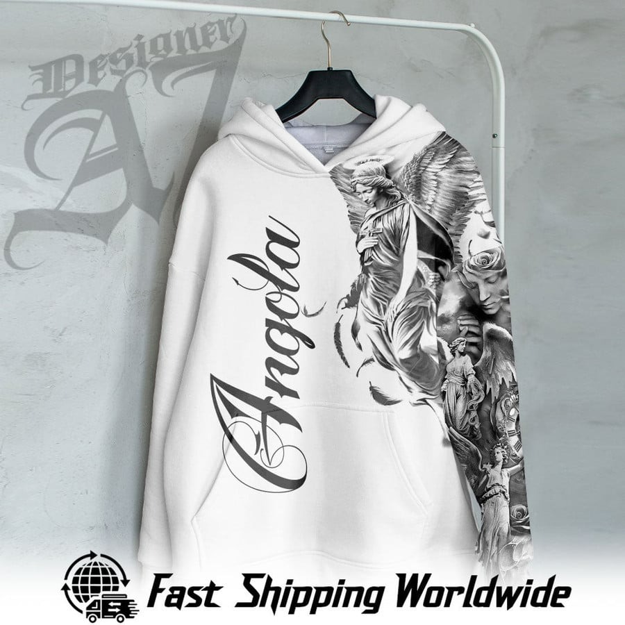 Angola Hoodie Angel of the Lord - Famous Body Tattoo Style ( | Inspire Uplift