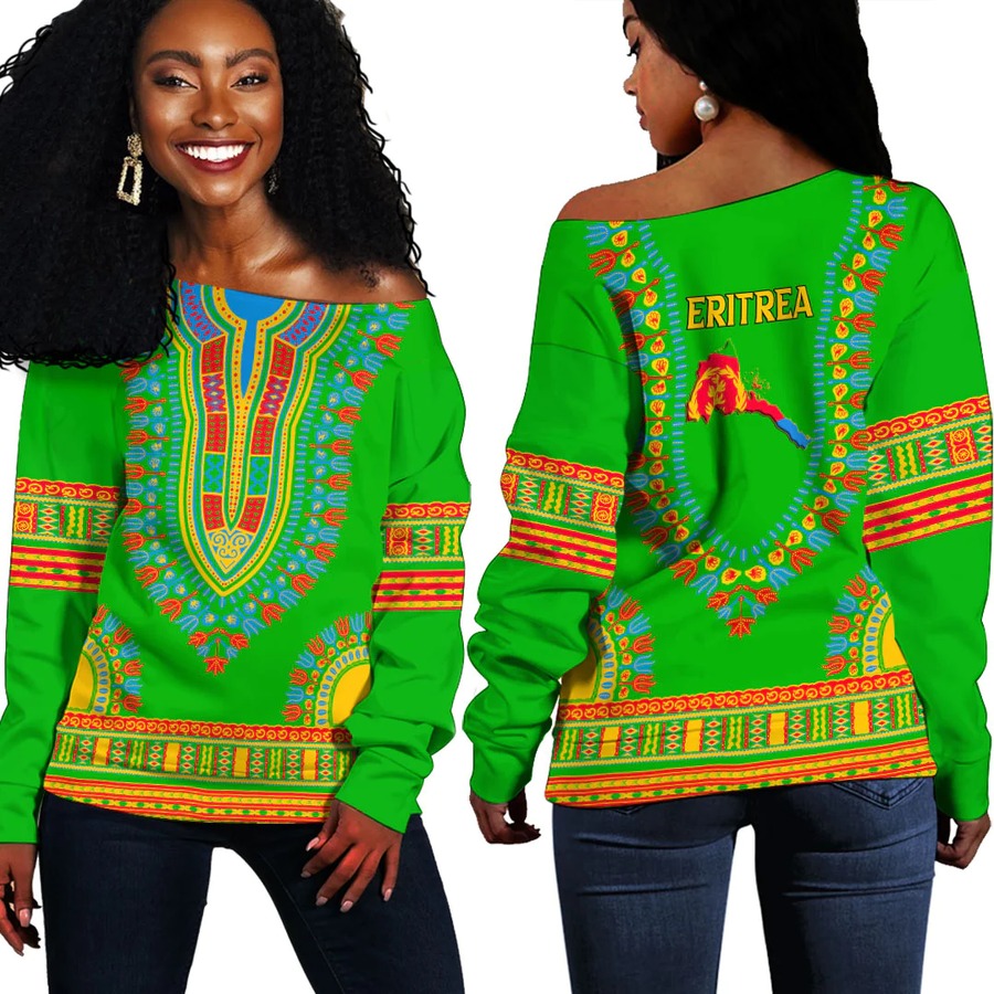 Africa Zone Off Shoulder Sweaters - Eritrea Traditional Dash | Inspire ...