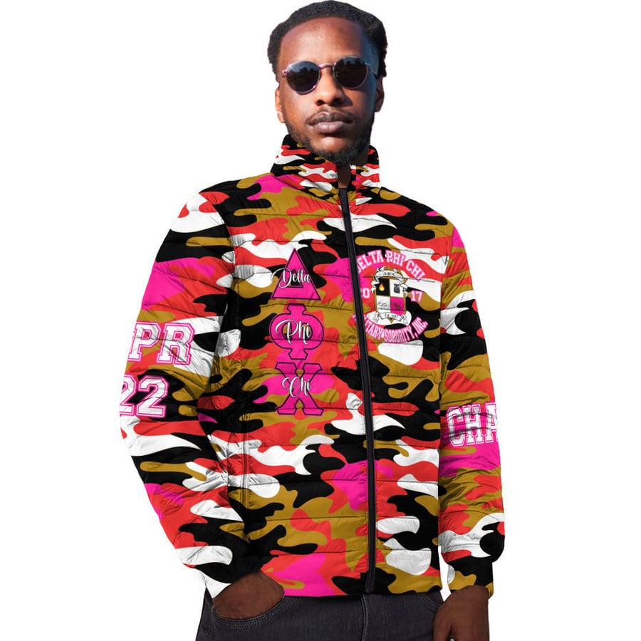 Delta Phi Chi Camo Padded Jacket, African Padded Jacket For | Inspire ...