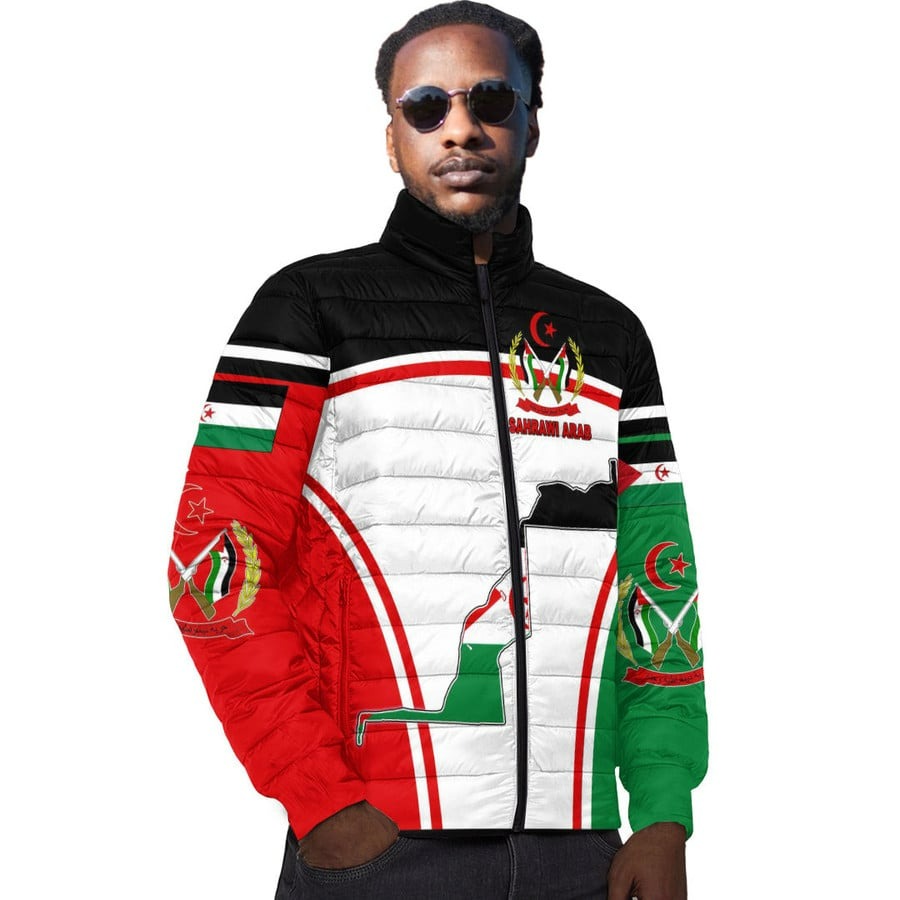 Sahrawi Arab Active Flag Padded Jacket, African Padded Jacke | Inspire ...