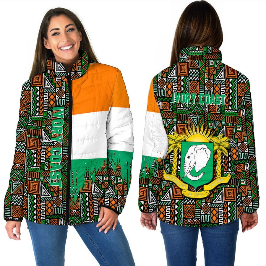 Ivory Coast Women's Padded Jacket Kente Pattern, African Pad | Inspire ...