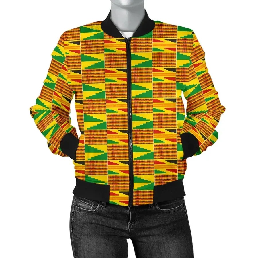 Kente Cloth - Light Adwinasa Bomber Women, African Bomber Ja | Inspire ...