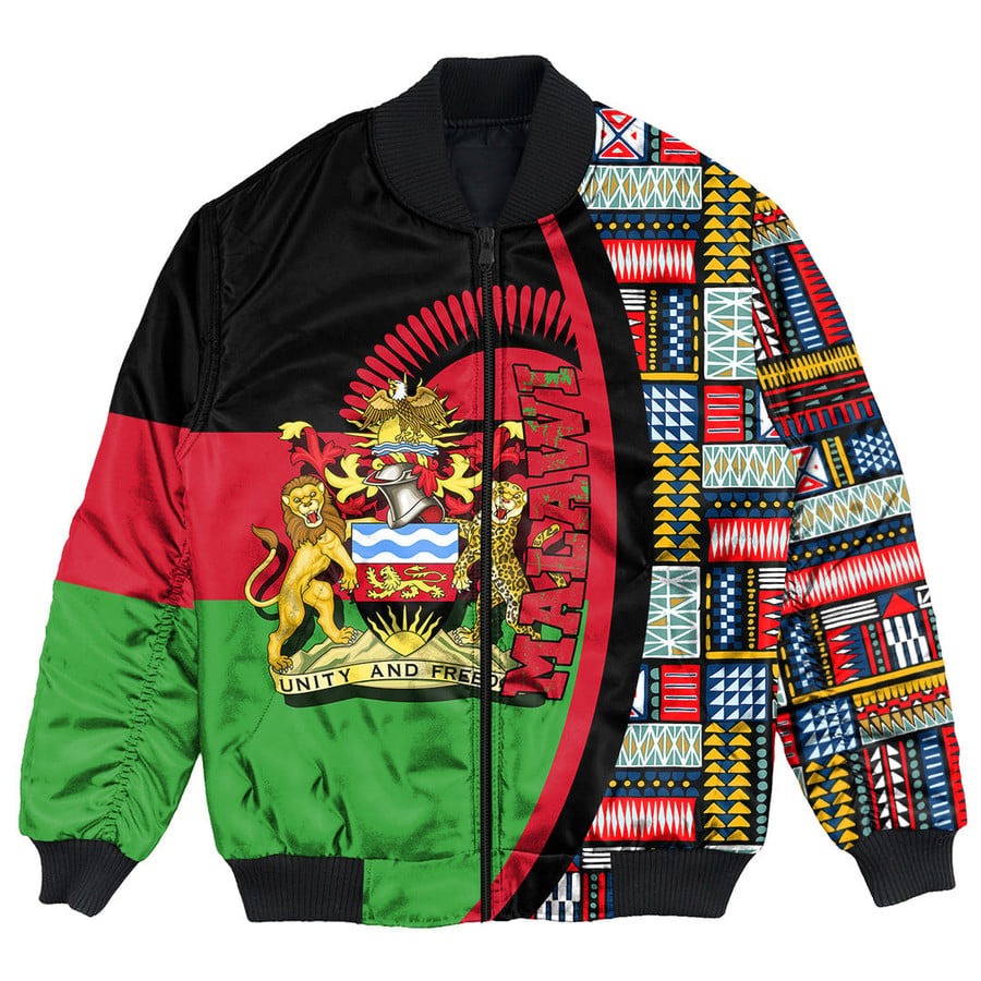 Malawi Flag and Kente Pattern Special Bomber Jacket, African | Inspire ...