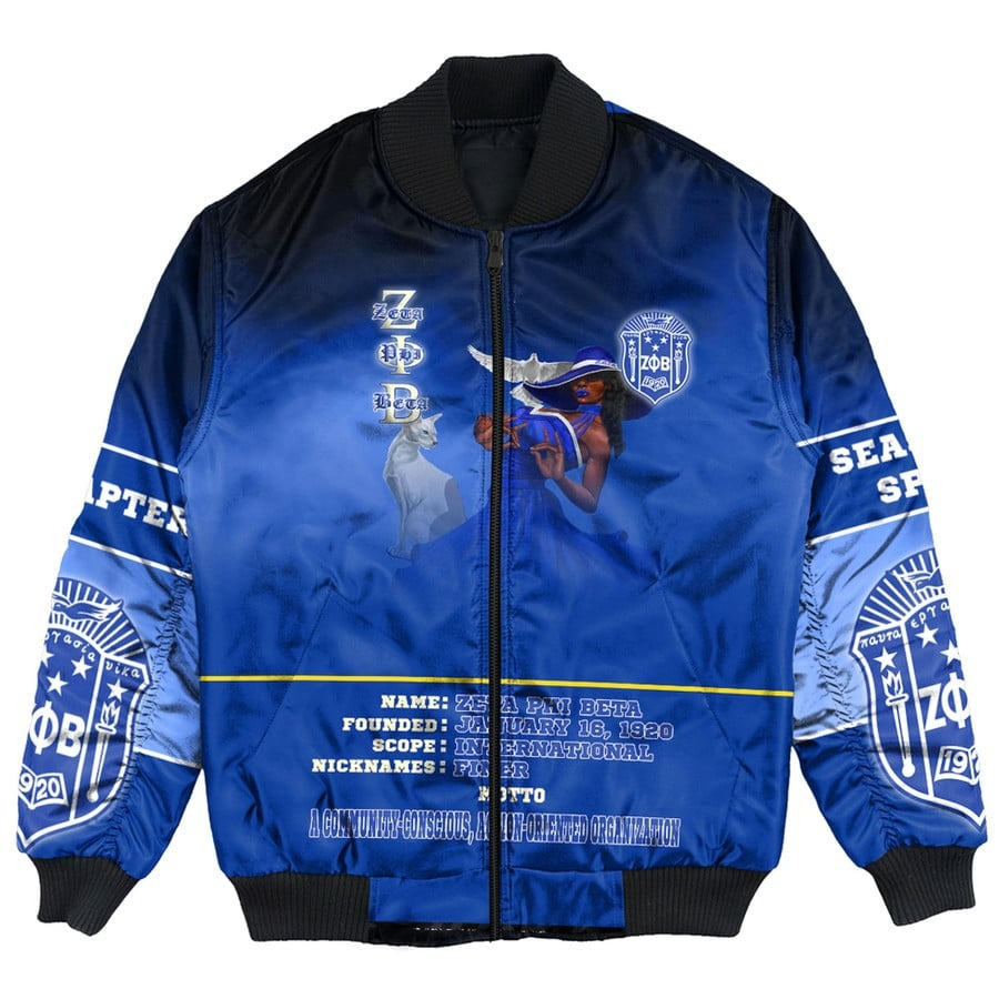 Zeta Phi Beta Motto Bomber Jackets, African Bomber Jacket Fo | Inspire ...