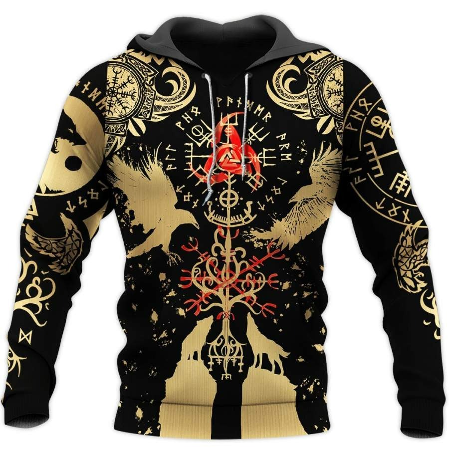 Vikings Tattoo Style (Gold) Hoodie, Viking Hoodie For Men Wo | Inspire ...