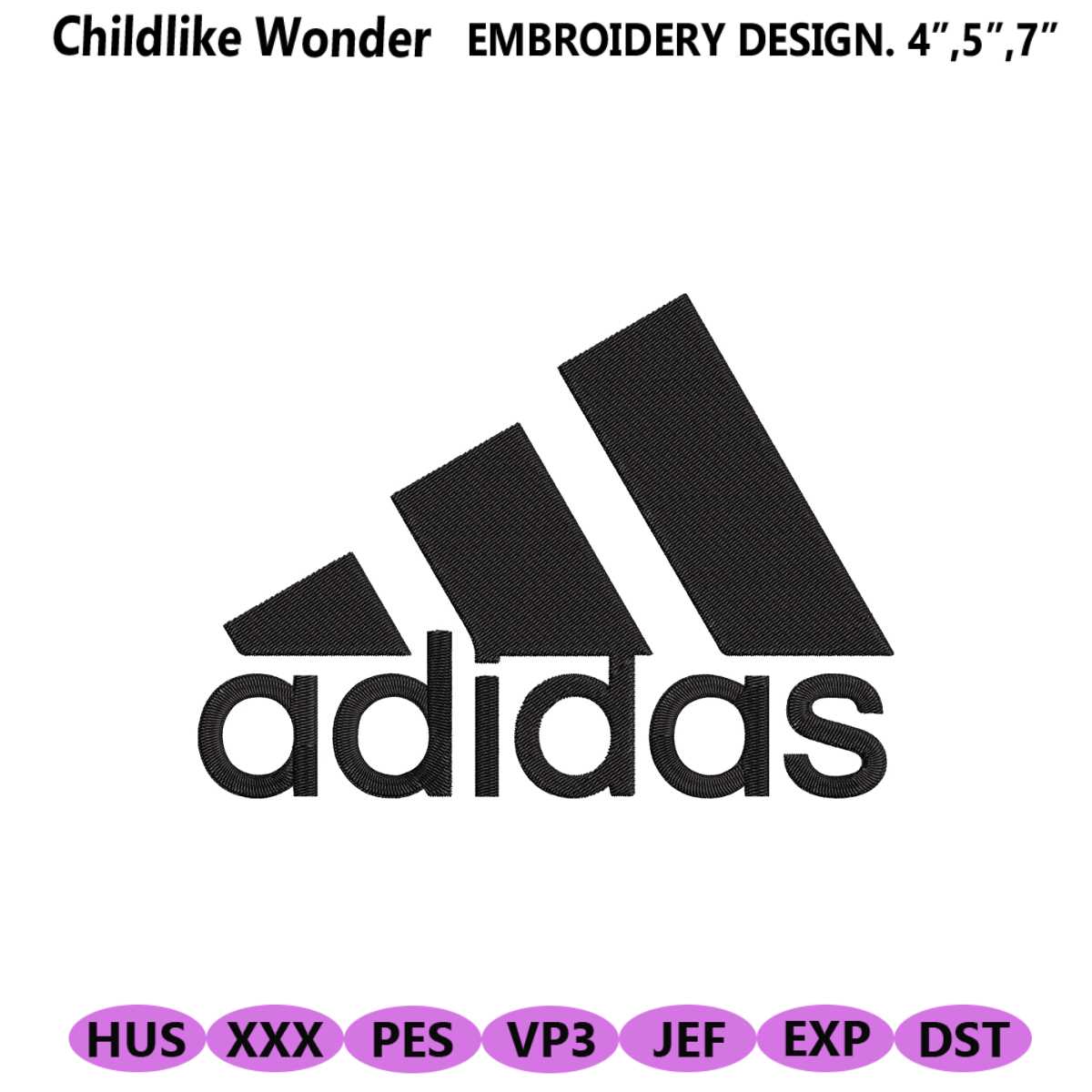 Brand Logo Adidas Embroidery Design For Machine Embroidery | Inspire Uplift