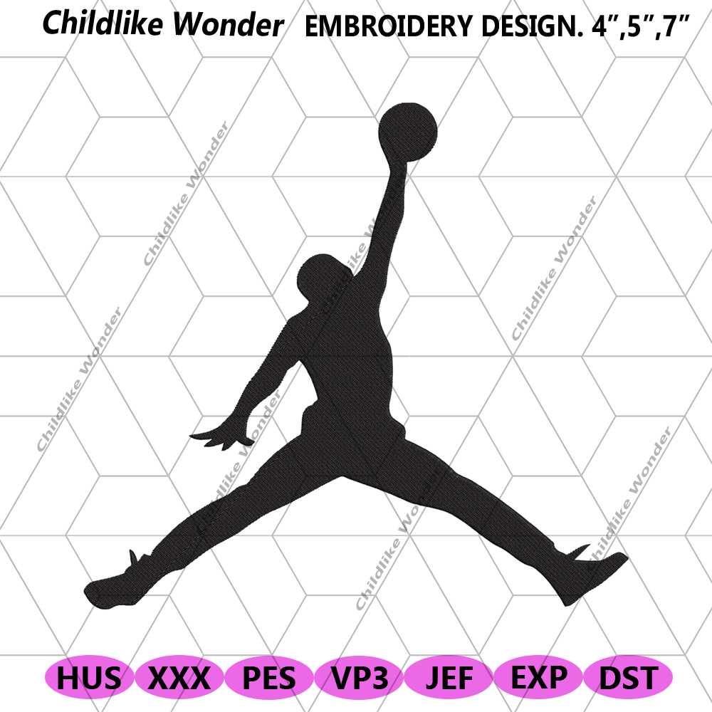 Jordan Air Logo Symbol Embroidery Instant Download | Inspire Uplift