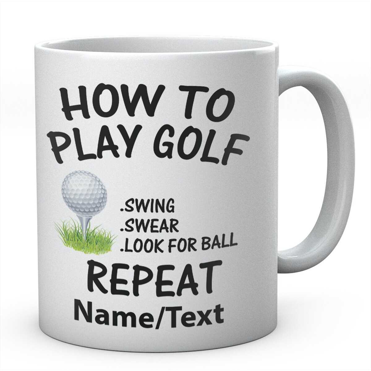How To Play Golf Mug, Novelty Personalised Golfers Coffee Te | Inspire ...