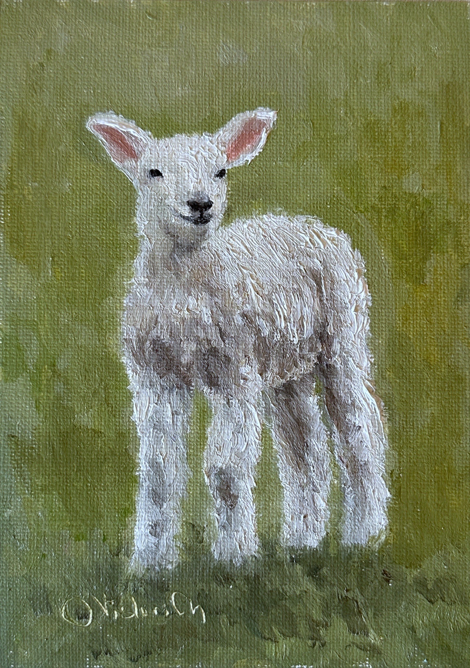 Lamb painting Original Oil Painting Farm Animal painting Sma - Inspire ...