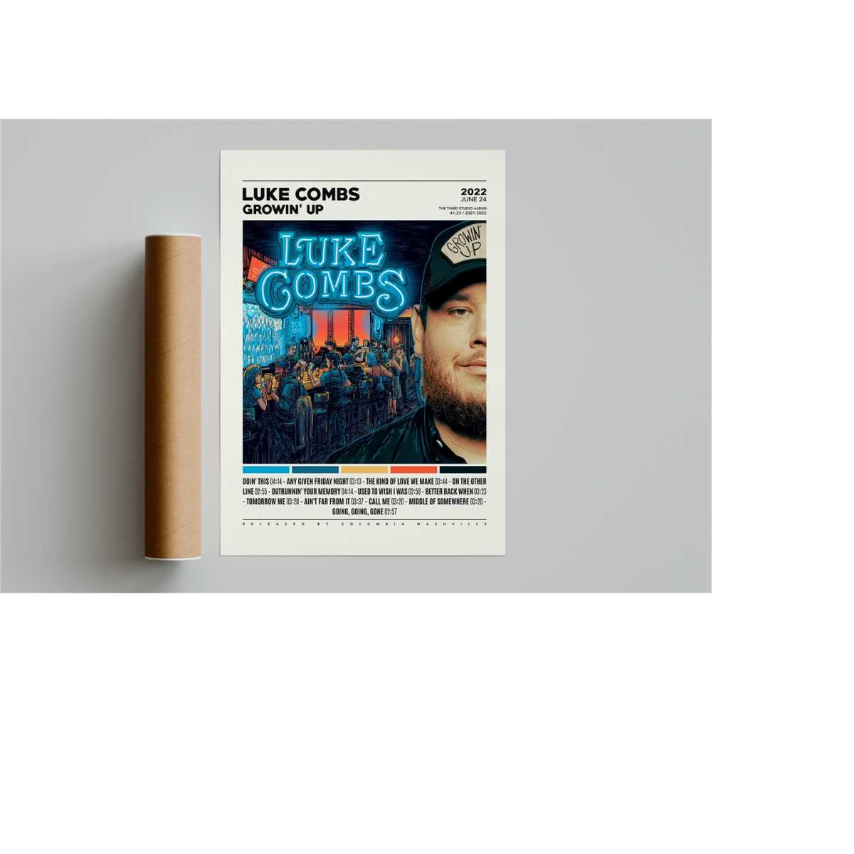 Luke Combs Poster / Growin' Up Poster / Album Cover Poster / - Inspire ...