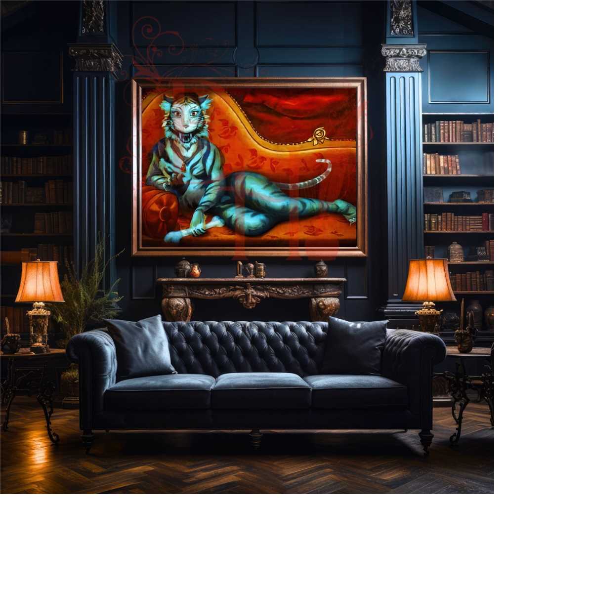 Haunted Mansion Cat Lady Transformation Portrait Art Print H | Inspire ...
