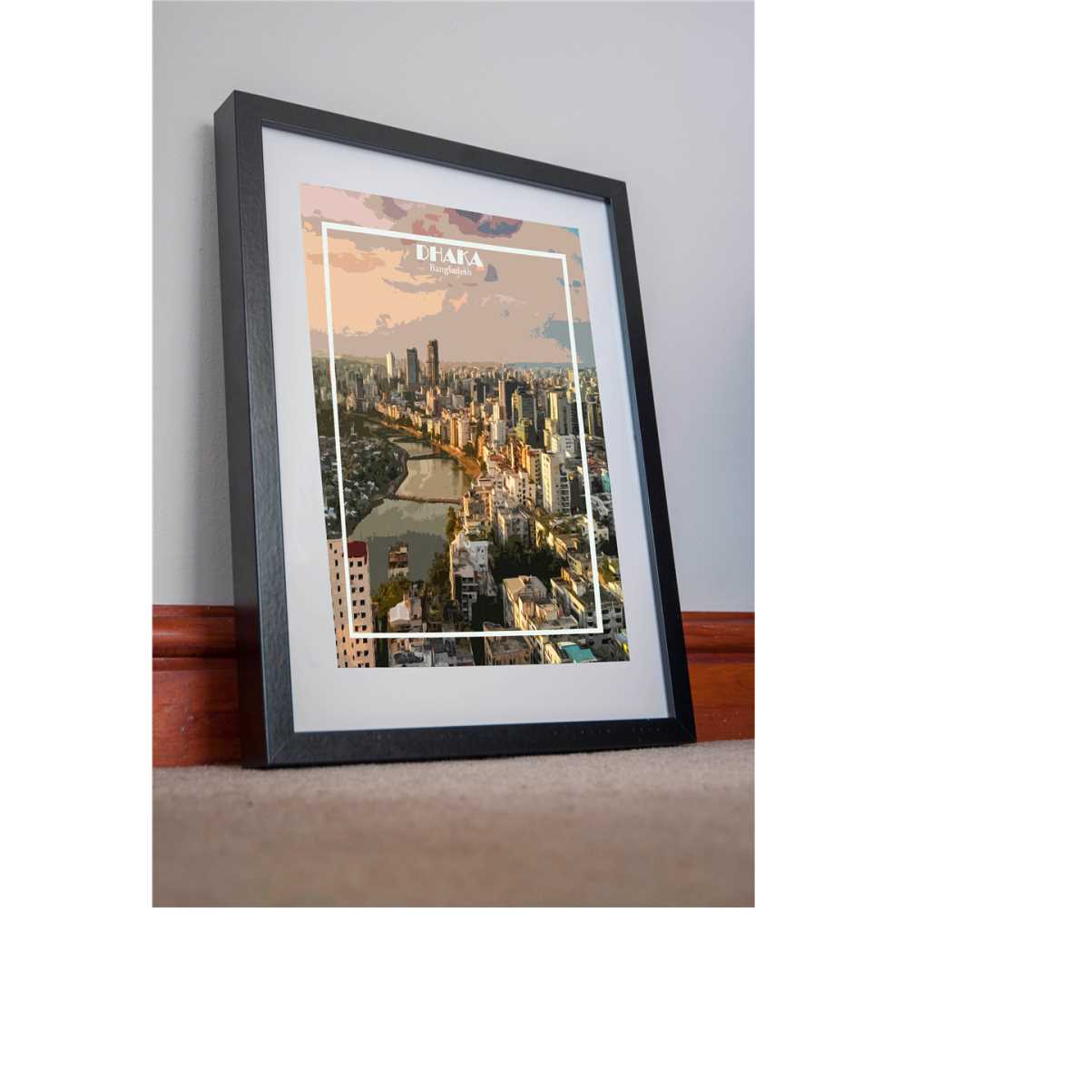 Dhaka Print Poster Canvas Bangladesh Wall Art Artwork Pictur - Inspire ...