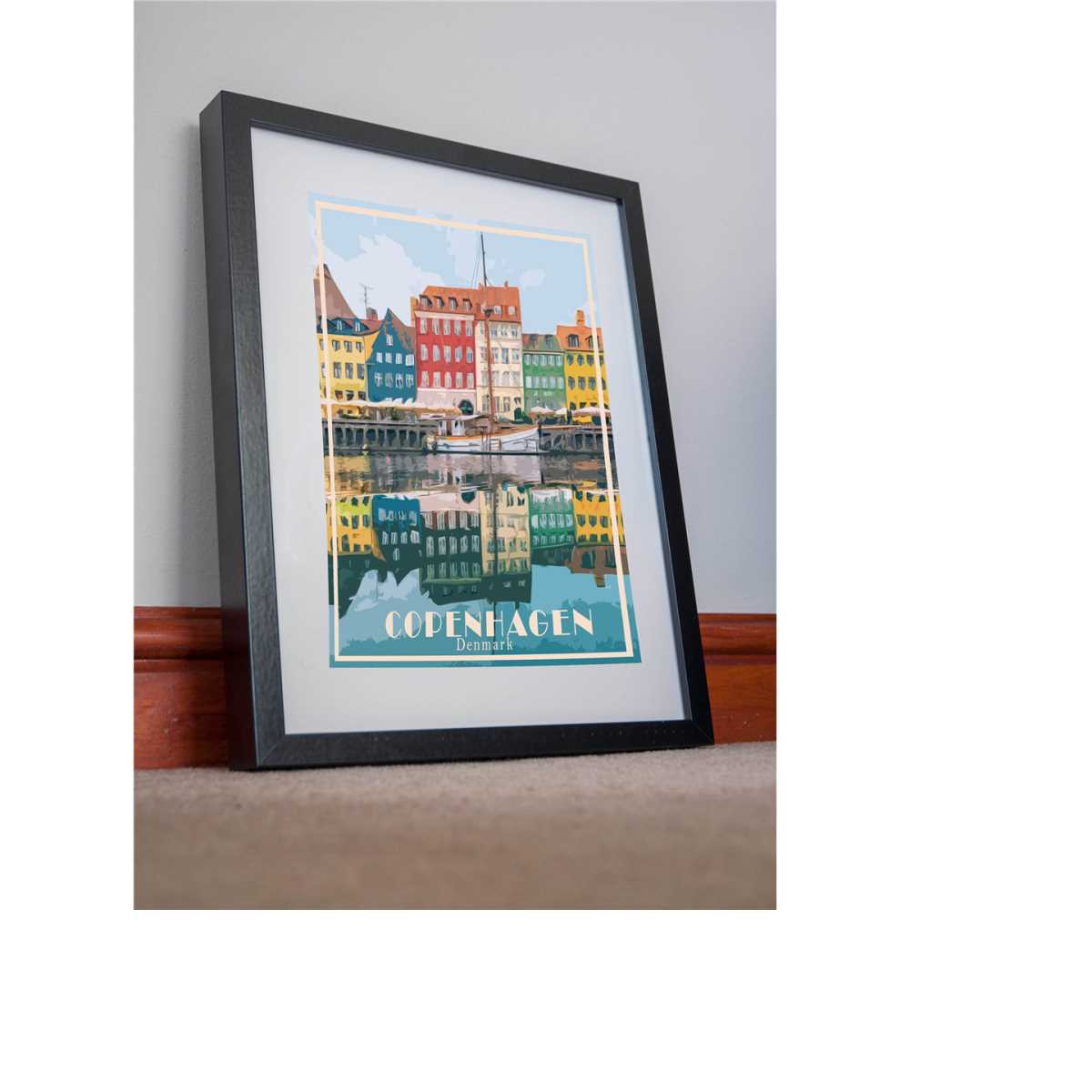 Copenhagen Print Denmark Poster Vintage Travel Wall Decor Ar - Inspire ...