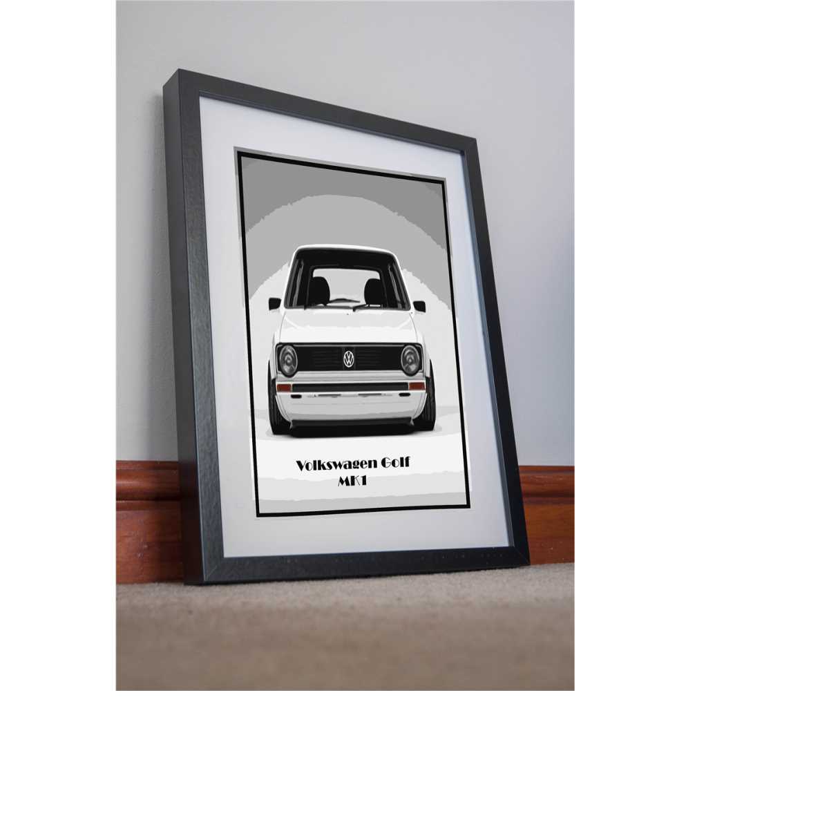 Volkswagen Golf Print Poster Canvas mk1 Classic Car Art Mini | Inspire ...