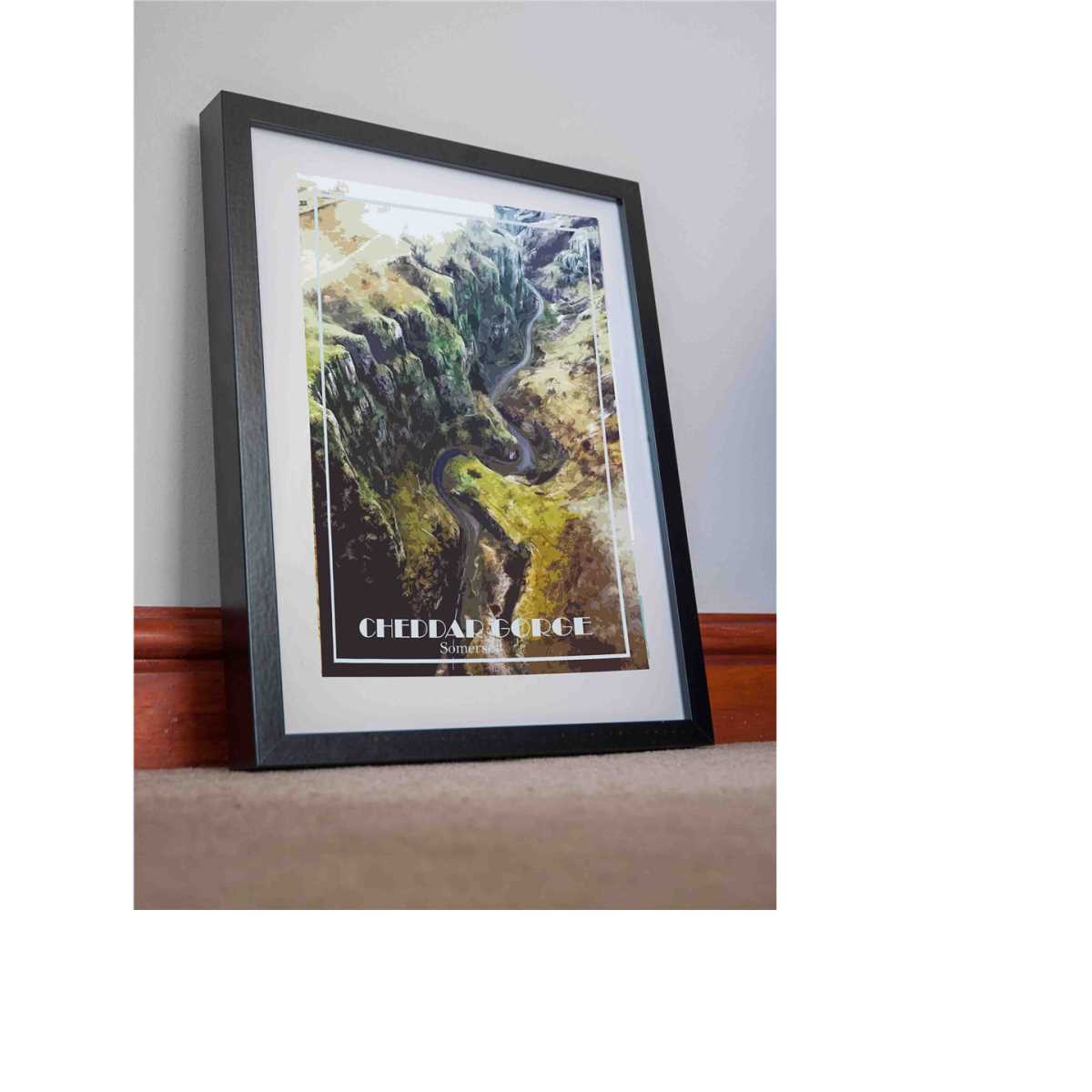 Cheddar Print Poster canvas Cheddar Gorge Somerset England V | Inspire ...