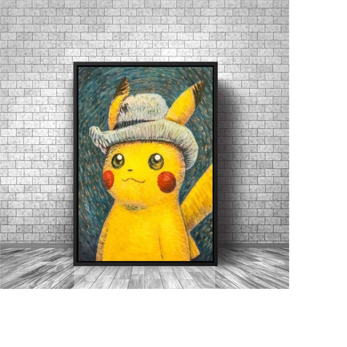 Pikachu Van Gogh Ready To Hang Canvas,Van Gogh Pikachu Famou | Inspire ...