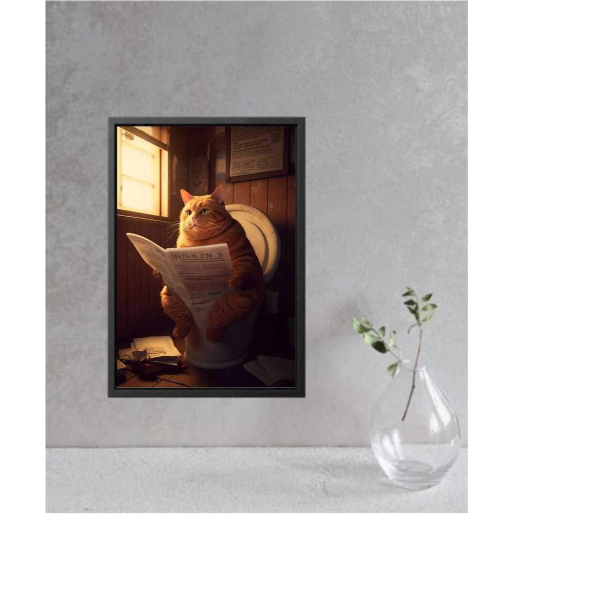 Fat Cat Toilet Newspapercanvas wall art , Fat Cat Toilet New | Inspire ...